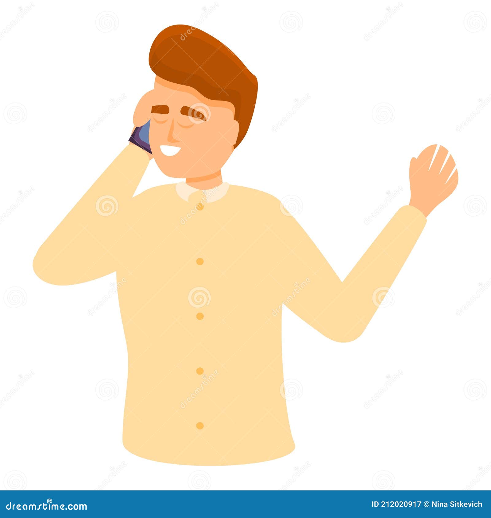 Boy Phone Talking Icon, Cartoon Style Stock Vector - Illustration of ...