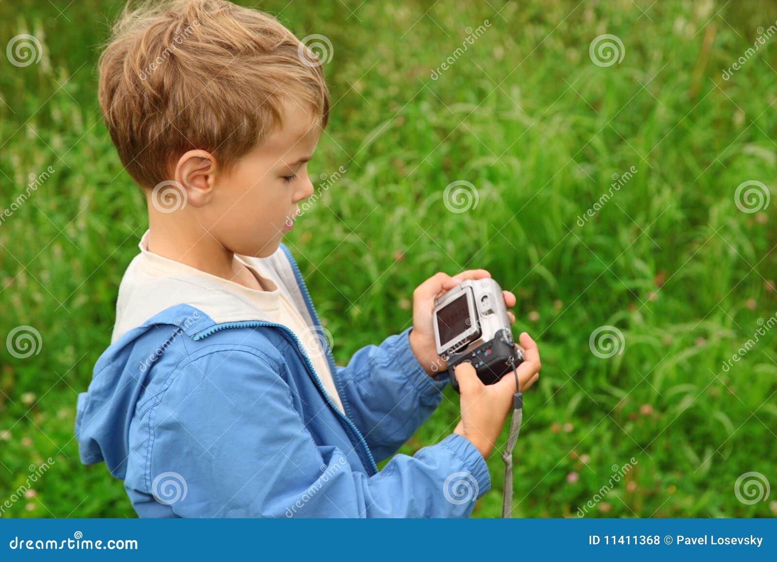 Boy with Photo Camera Outdoor Stock Photo - Image of person, outdoor ...