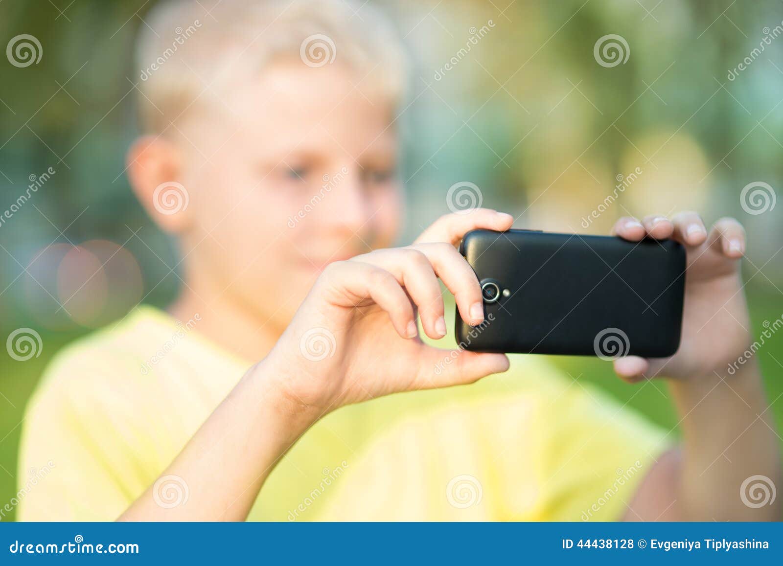 Boy Photographed on a Smartphone Stock Photo - Image of happy ...