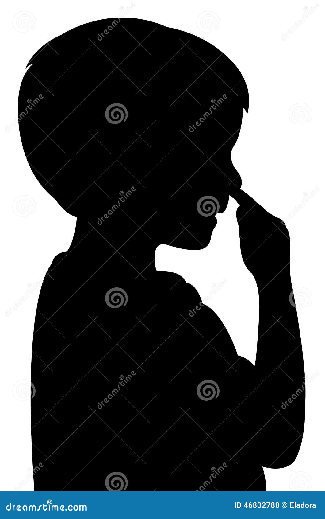 A Boy Picking His Nose, Silhouette Vector Stock Vector - Illustration ...