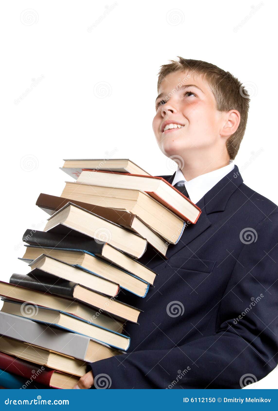 The Boy and a Pile of Books Stock Photo - Image of child, reading: 6112150