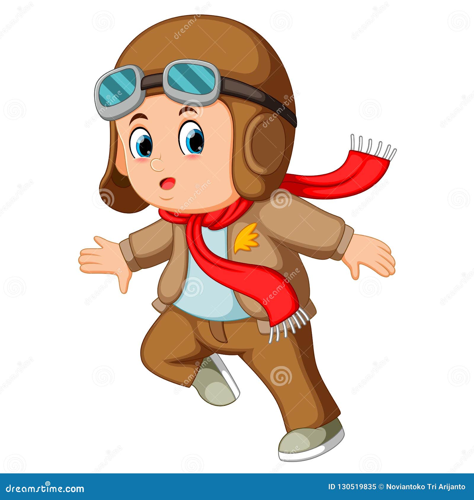 Boy in a Pilot Hat and Scarf Stock Vector - Illustration of cartoon ...
