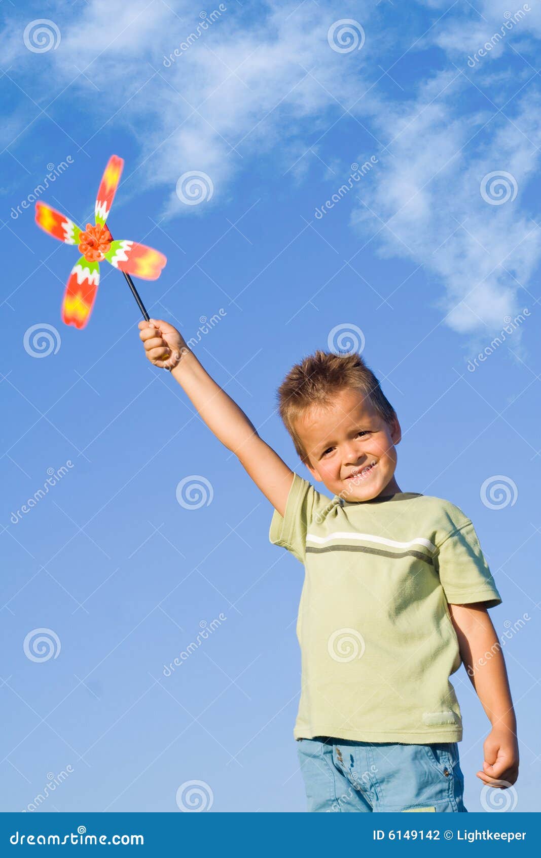 Boy with pinwheel stock photo. Image of joyful, outdoors - 6149142