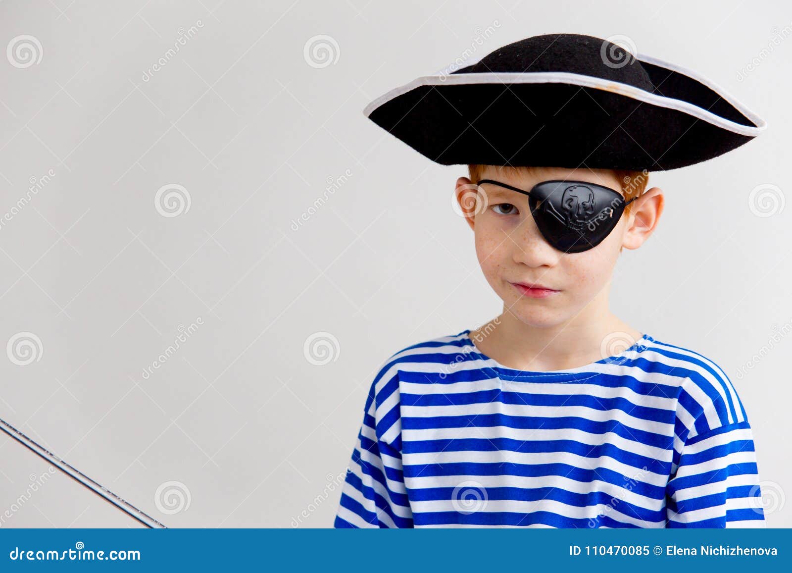 Boy in a pirate costume stock image. Image of pirate - 110470085