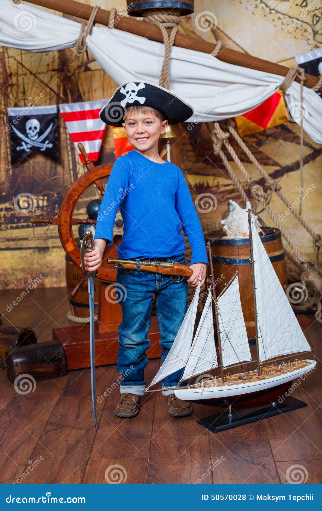 Boy pirate stock photo. Image of little, buccaneer, male - 50570028