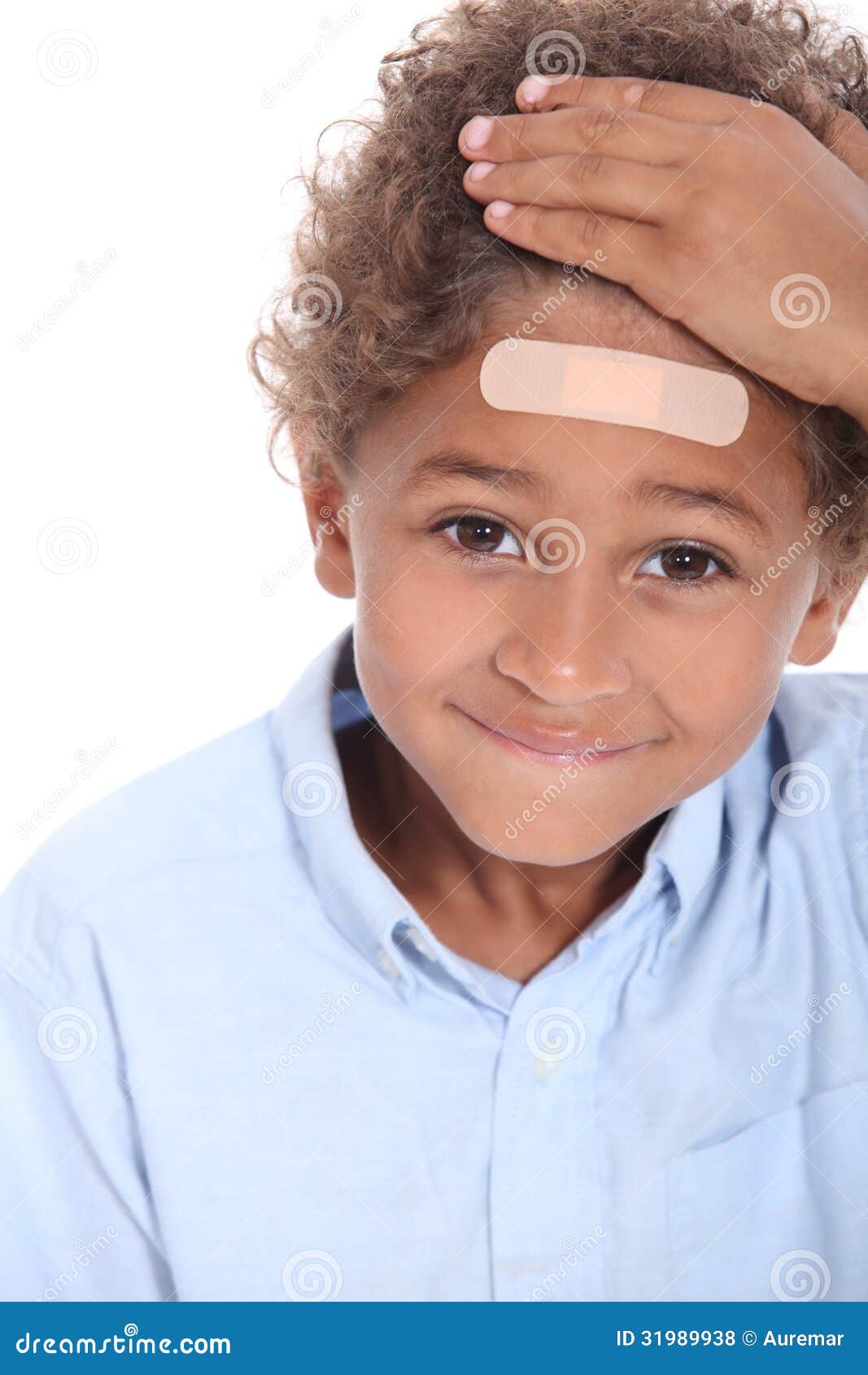 Boy with plaster on head stock photo. Image of abrasion - 31989938
