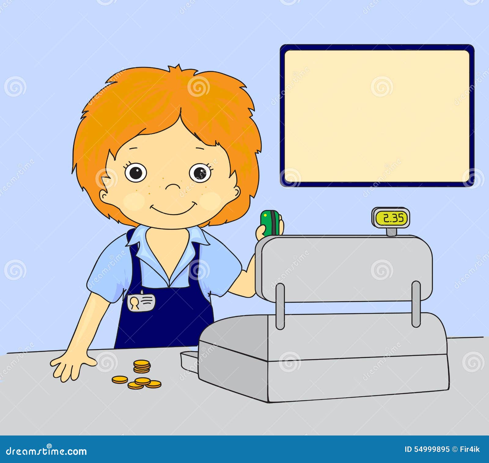 Boy with a Plastic Card at the Checkout Stock Vector - Illustration of ...