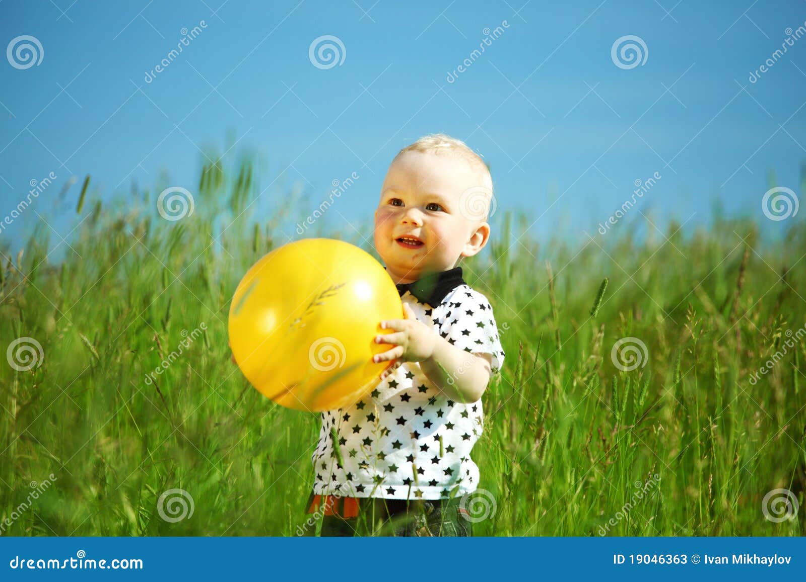 Boy play stock image. Image of adorable, childhood, meadow - 19046363