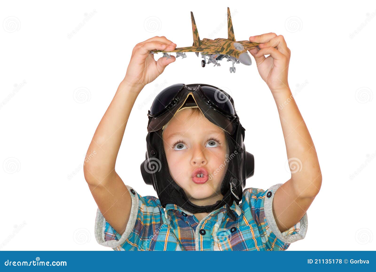 Boy Play with Jet Airplane Model Stock Photo - Image of youth, wings ...