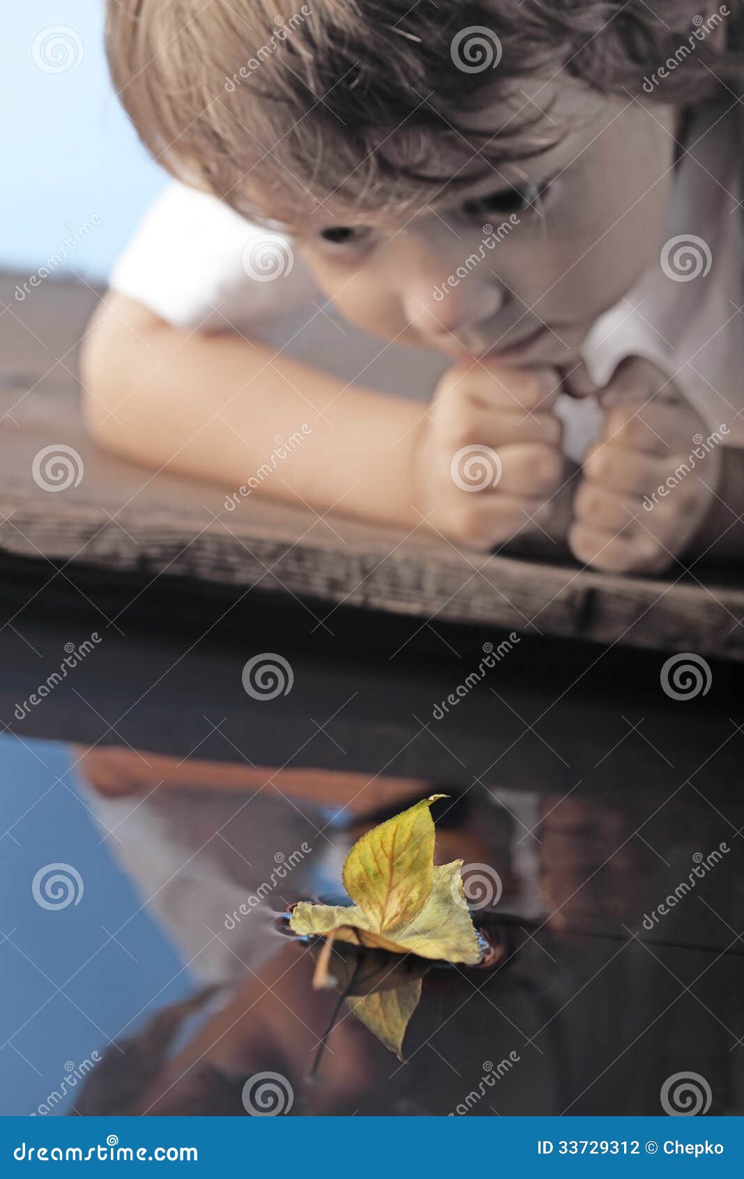 Boy play with leaf ship stock photo. Image of leaf, beautiful - 33729312