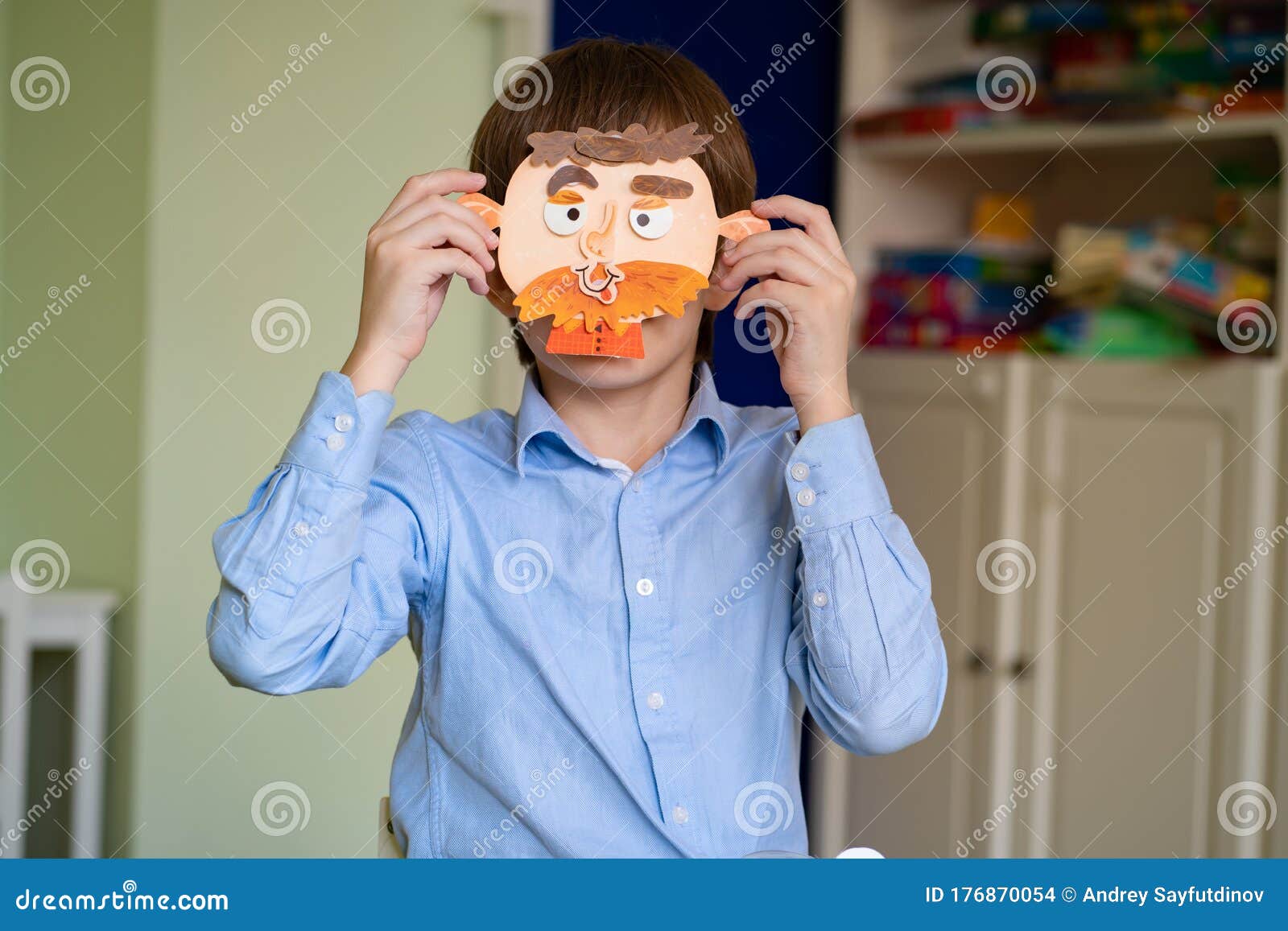 Boy Play Learning Game Design and Assemble Face Stock Photo - Image of ...