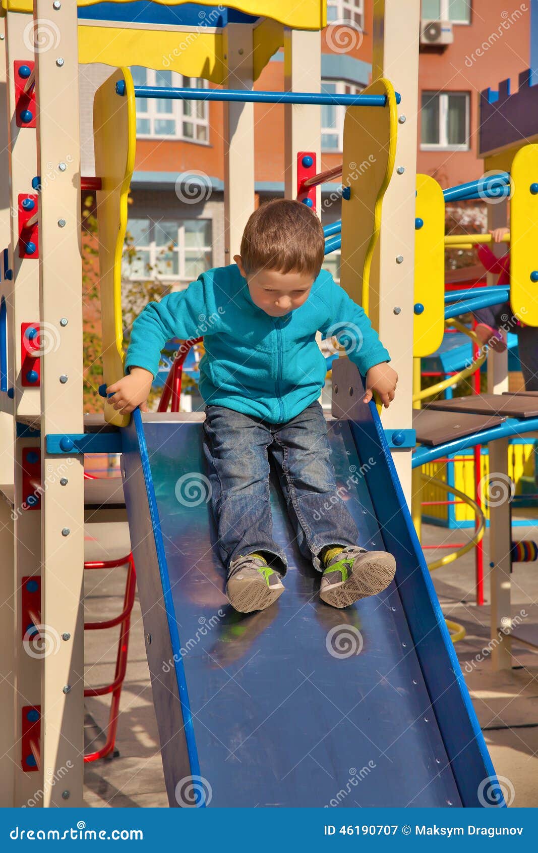 Boy on playground stock image. Image of cute, play, happiness - 46190707