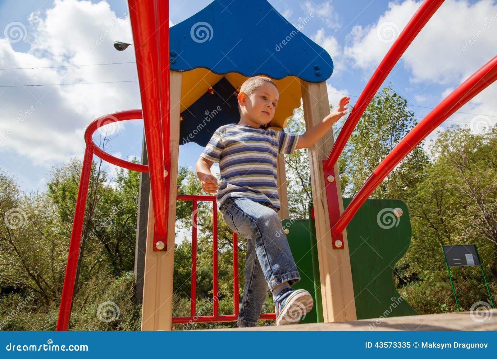 Boy on playground stock image. Image of excercise, climbing - 43573335