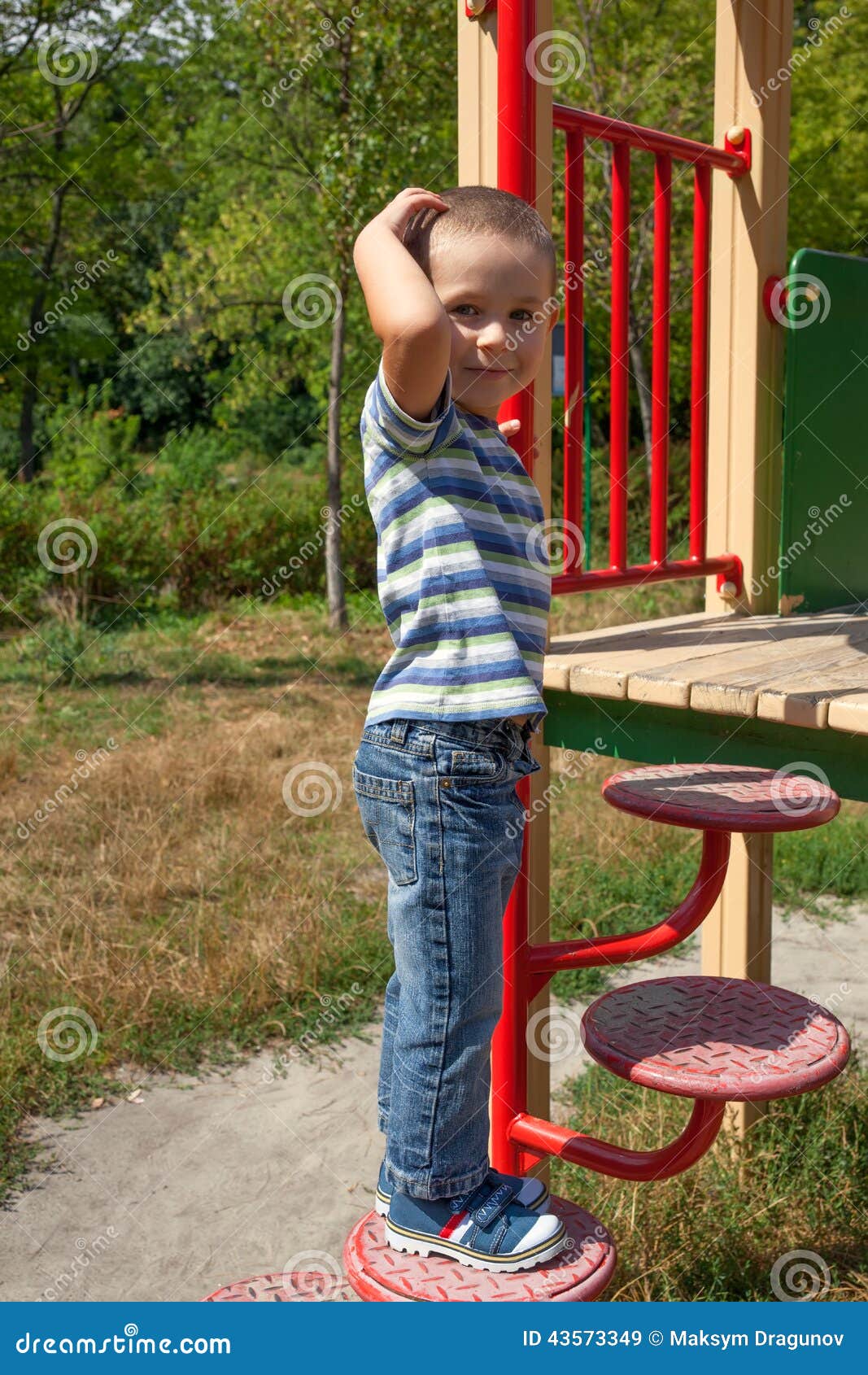 Boy on playground stock image. Image of summer, happy - 43573349