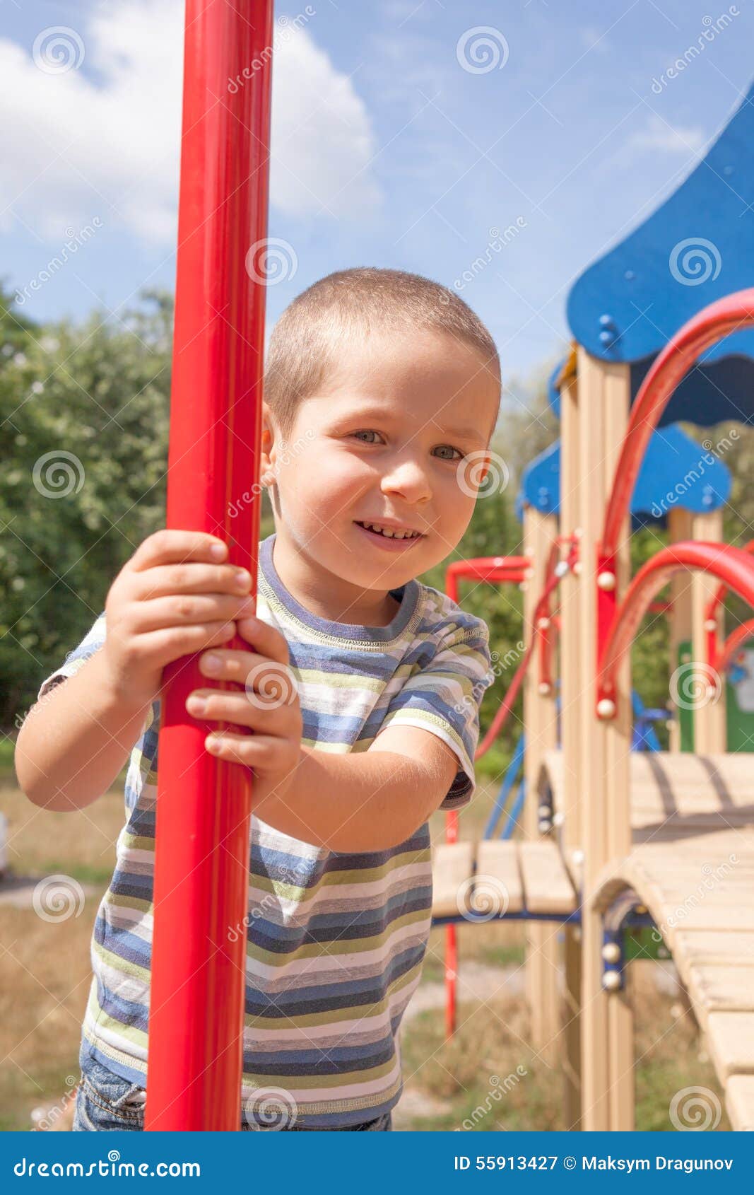 Boy on playground stock image. Image of childhood, little - 55913427