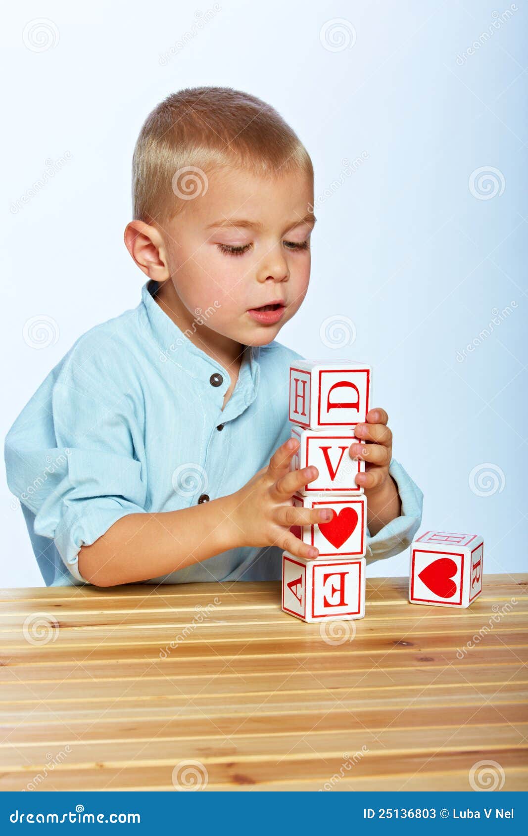 Boy Playing With Alphabet Blocks Stock Image - Image of childhood ...