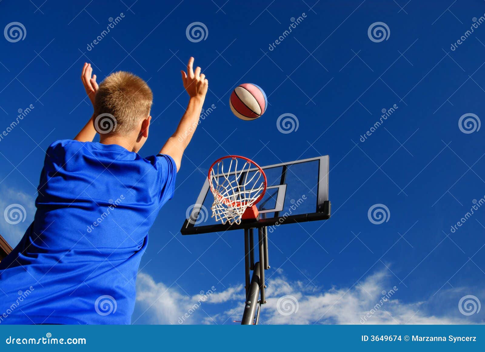 Boy playing basketball stock photo. Image of aged, blond - 3649674