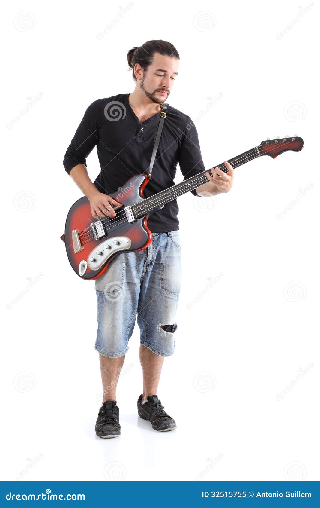Boy playing bass stock image. Image of adult, hold, fashion - 32515755