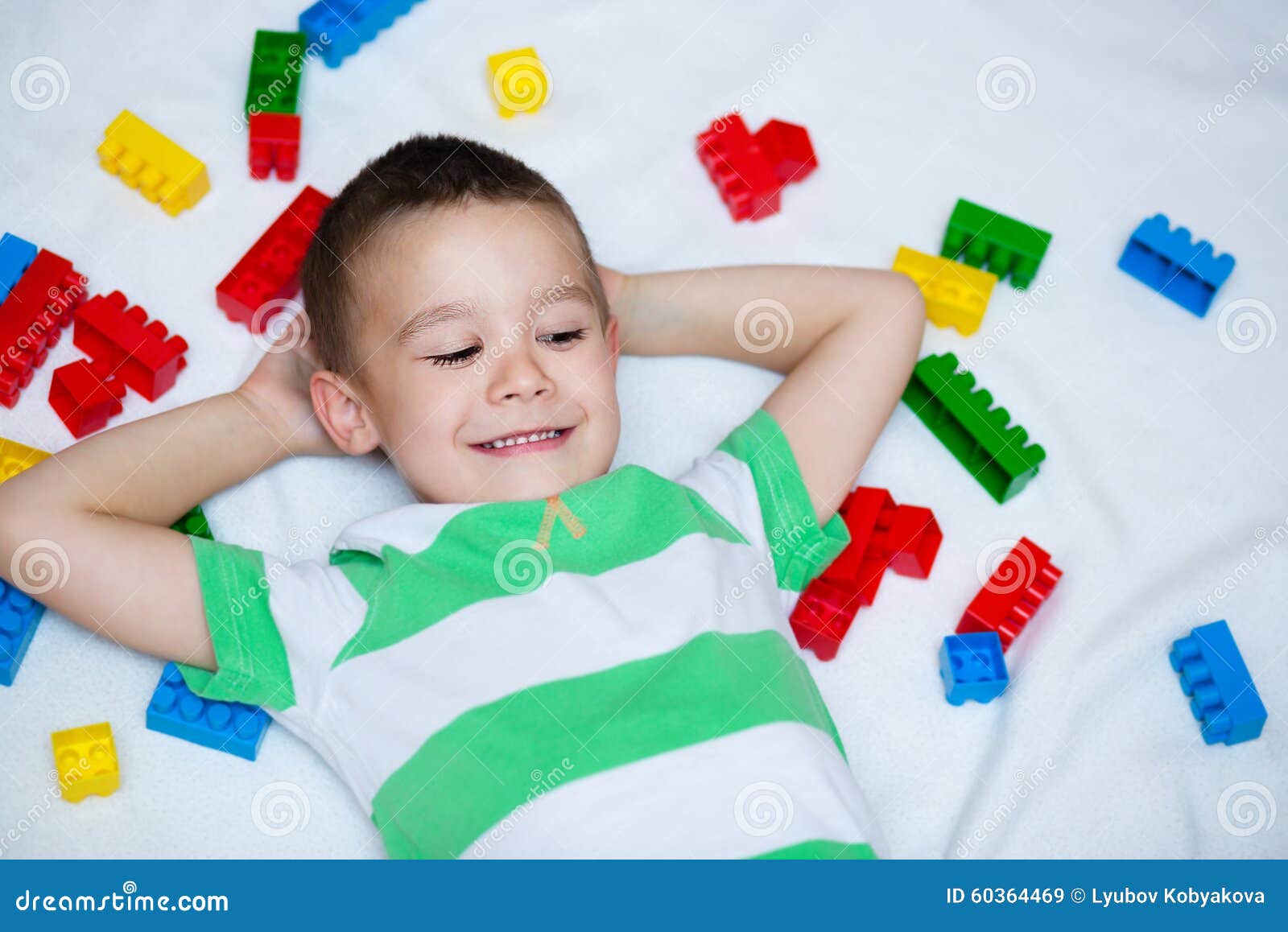 Boy is Playing with Building Blocks Stock Image - Image of human, cute ...