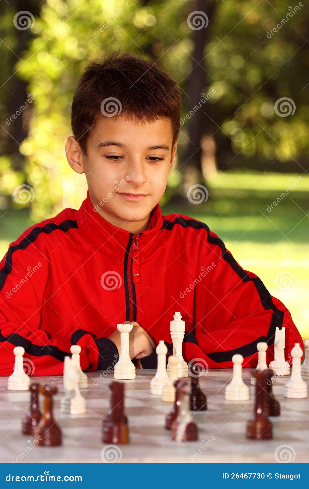 Boy playing chess stock photo. Image of person, white - 26467730