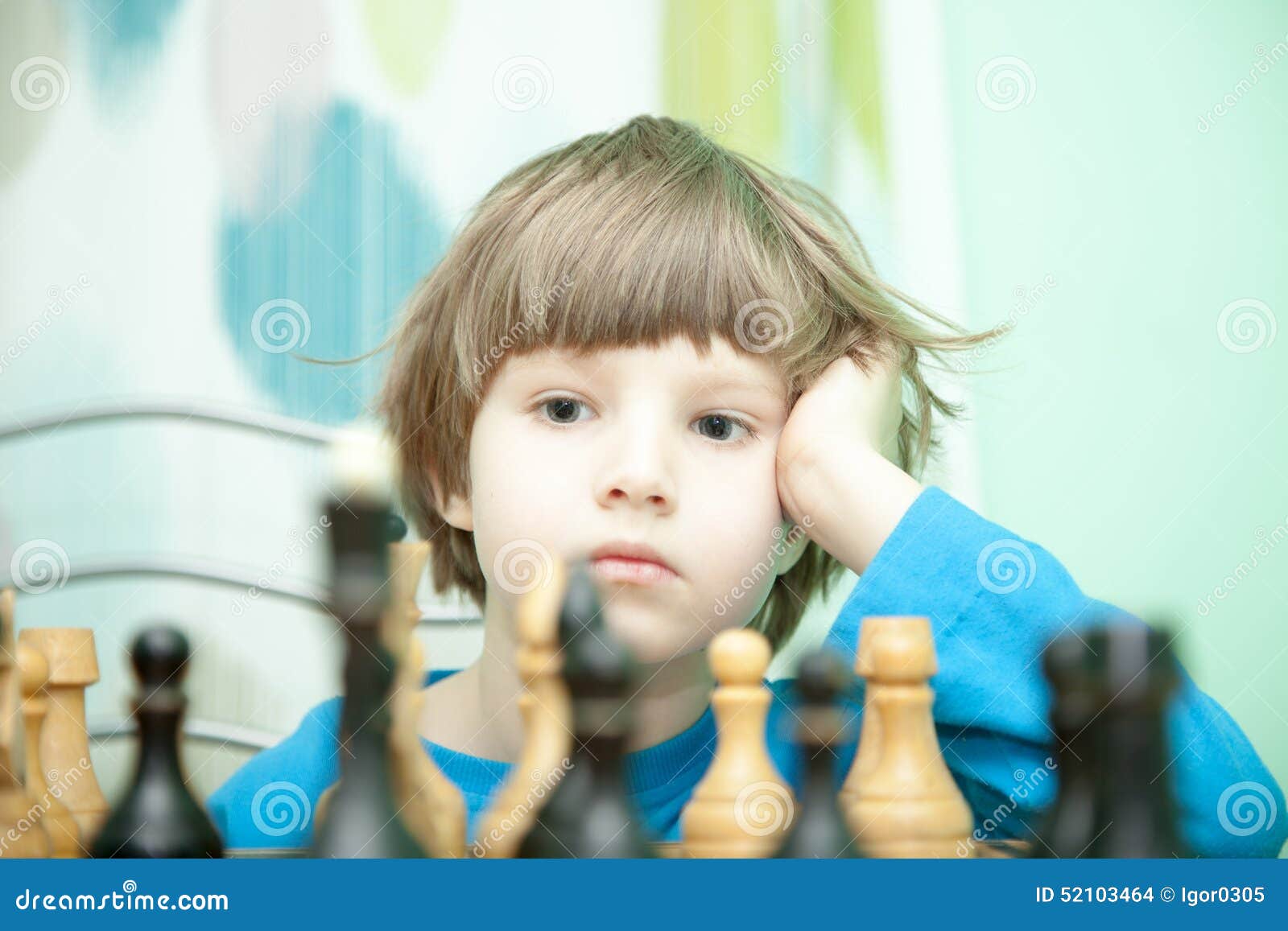 Boy playing chess stock photo. Image of logic, challenge - 52103464