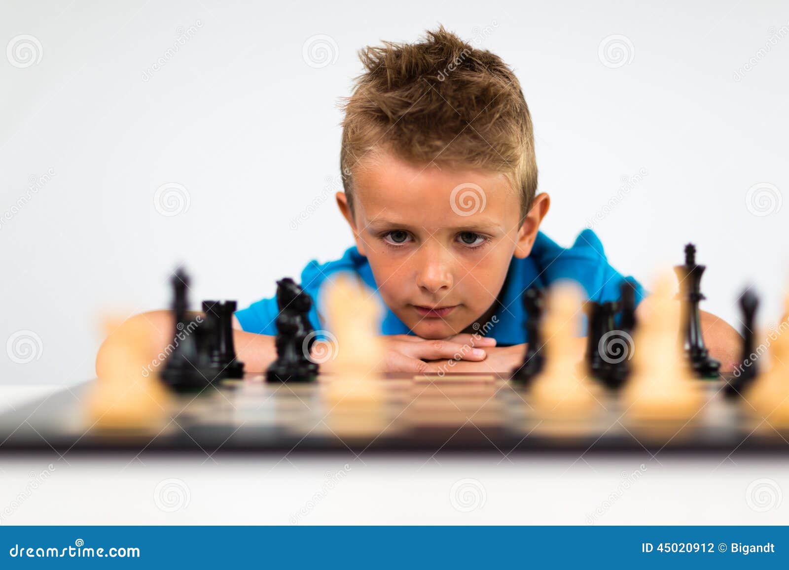 Boy playing chess stock photo. Image of planning, children - 45020912