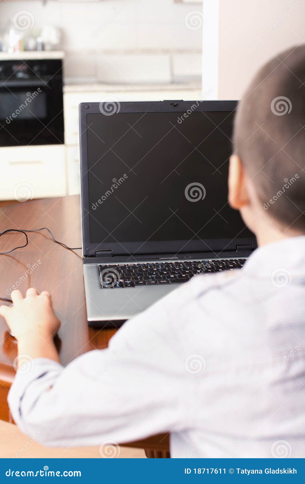 Boy playing a computer stock image. Image of laptop, shoulders - 18717611
