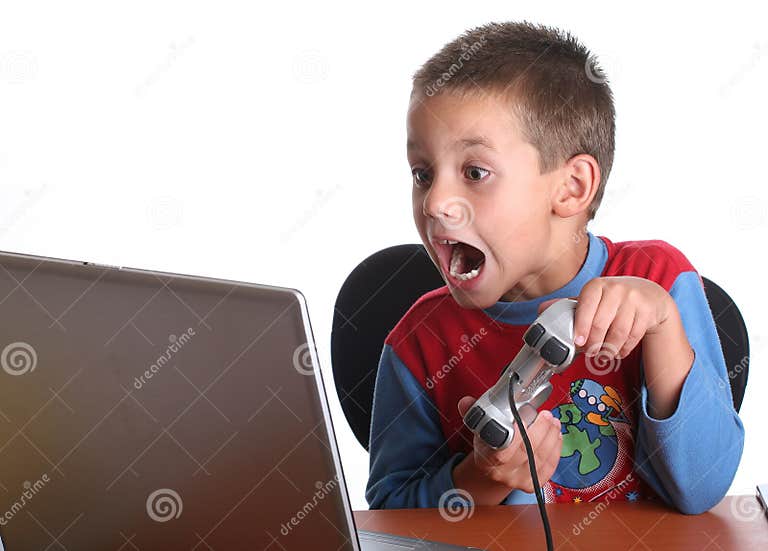 Boy playing computer games stock photo. Image of excitement - 2385912