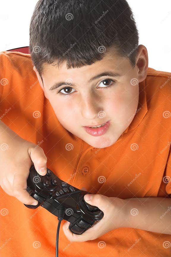 Boy playing computer games stock image. Image of computer - 5076015