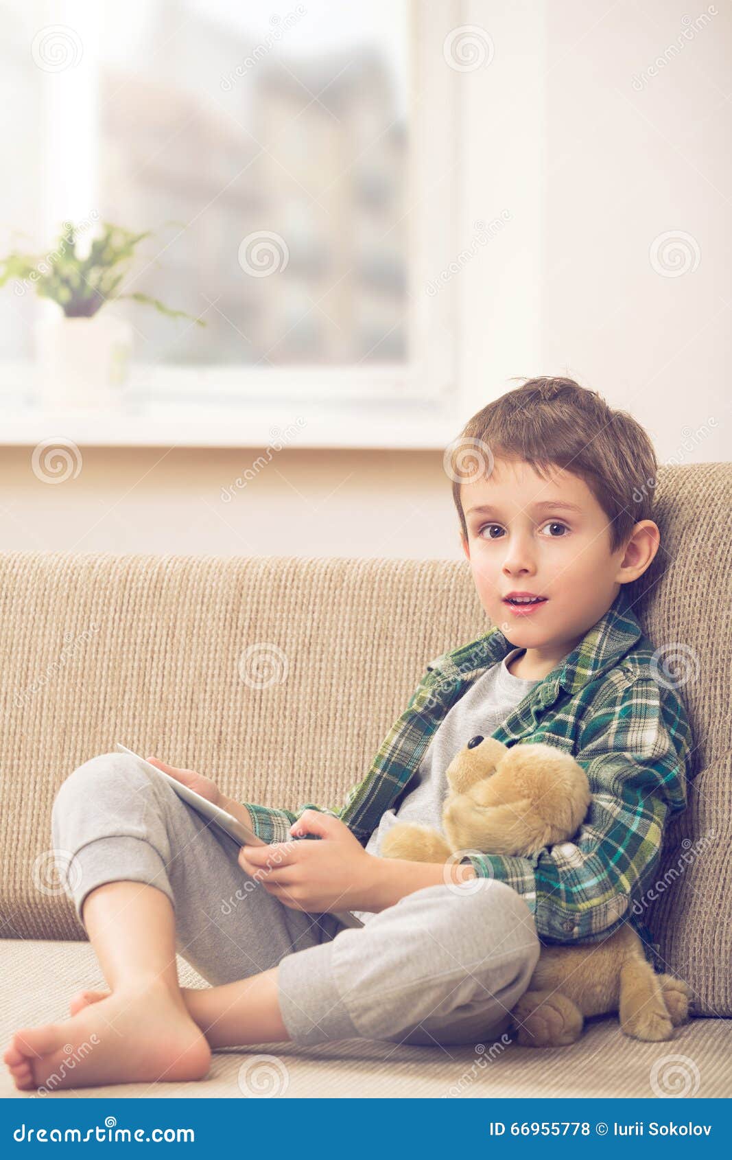 Boy Playing with Digital Tablet Stock Photo - Image of game, male: 66955778