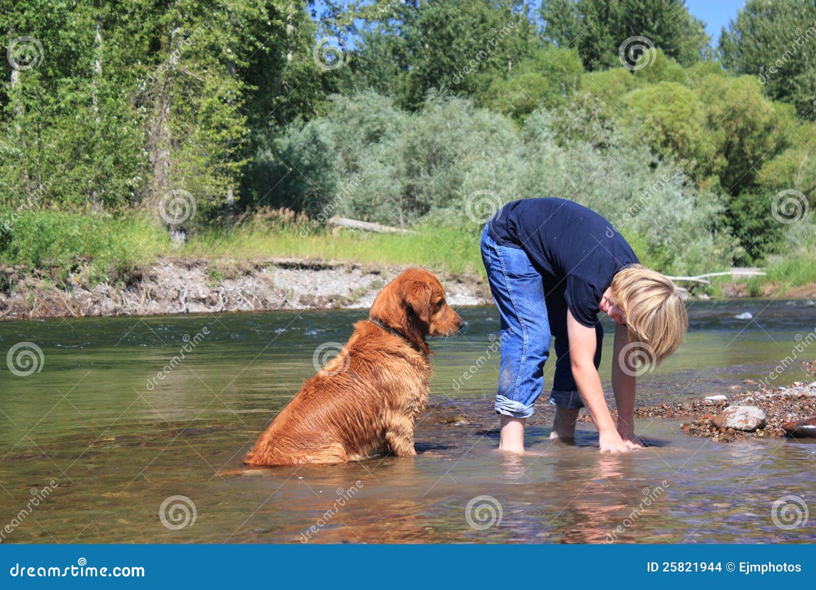 Boy playing with dog stock photo. Image of dogs, friendship - 25821944