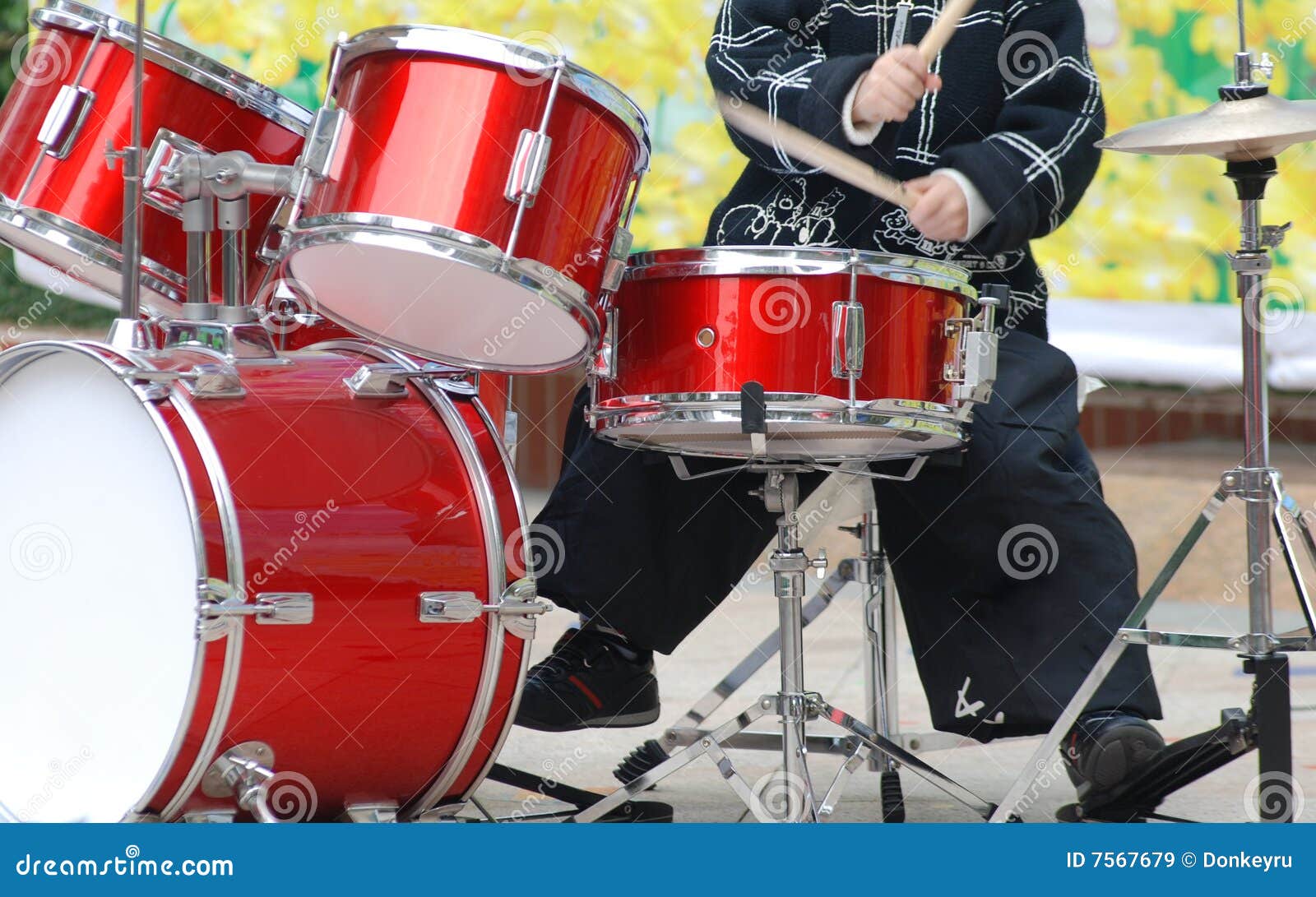 A Boy Playing Drum Kit Royalty-Free Stock Photography | CartoonDealer ...