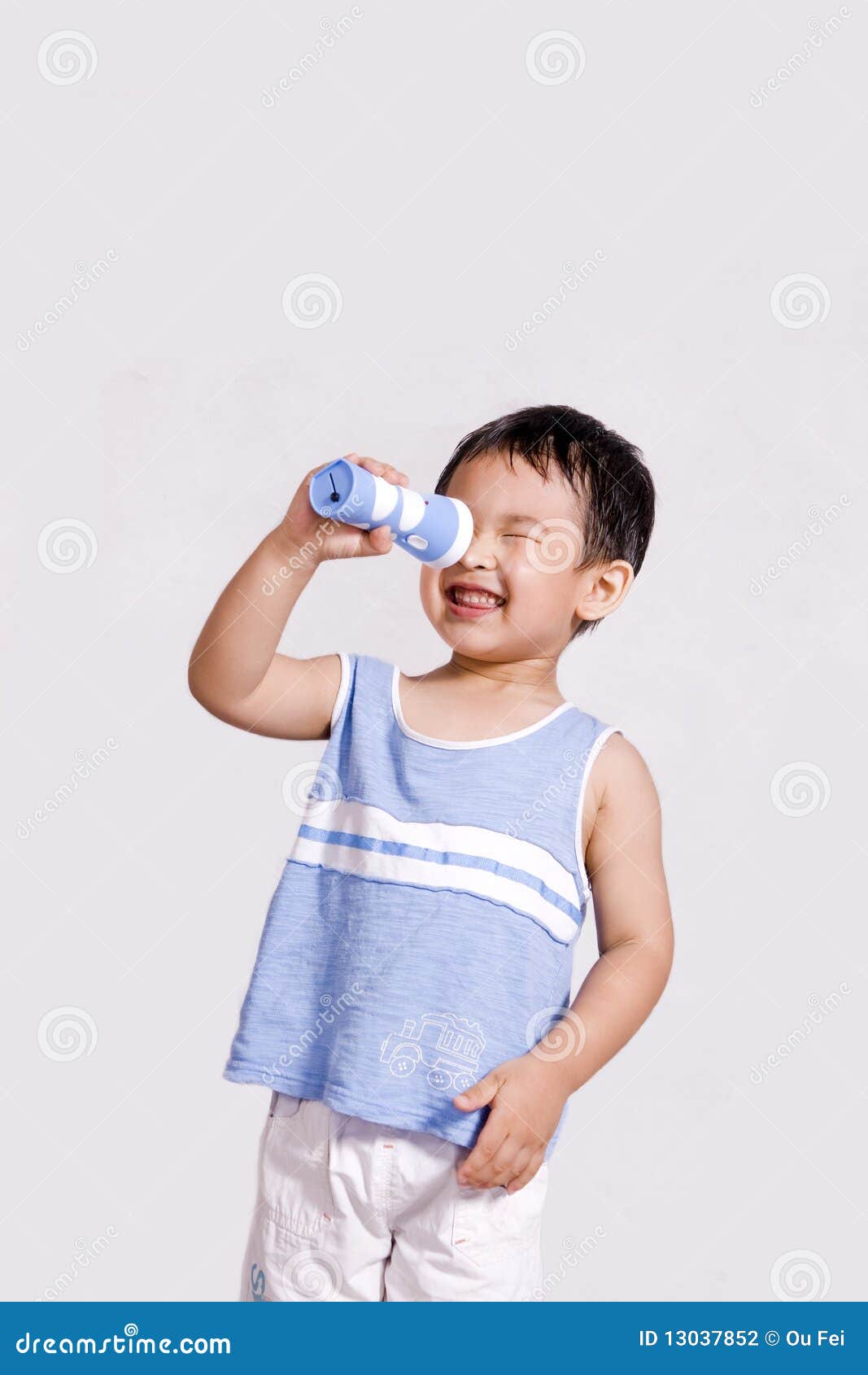 Boy Playing with Flashlight Stock Photo - Image of people, electric ...