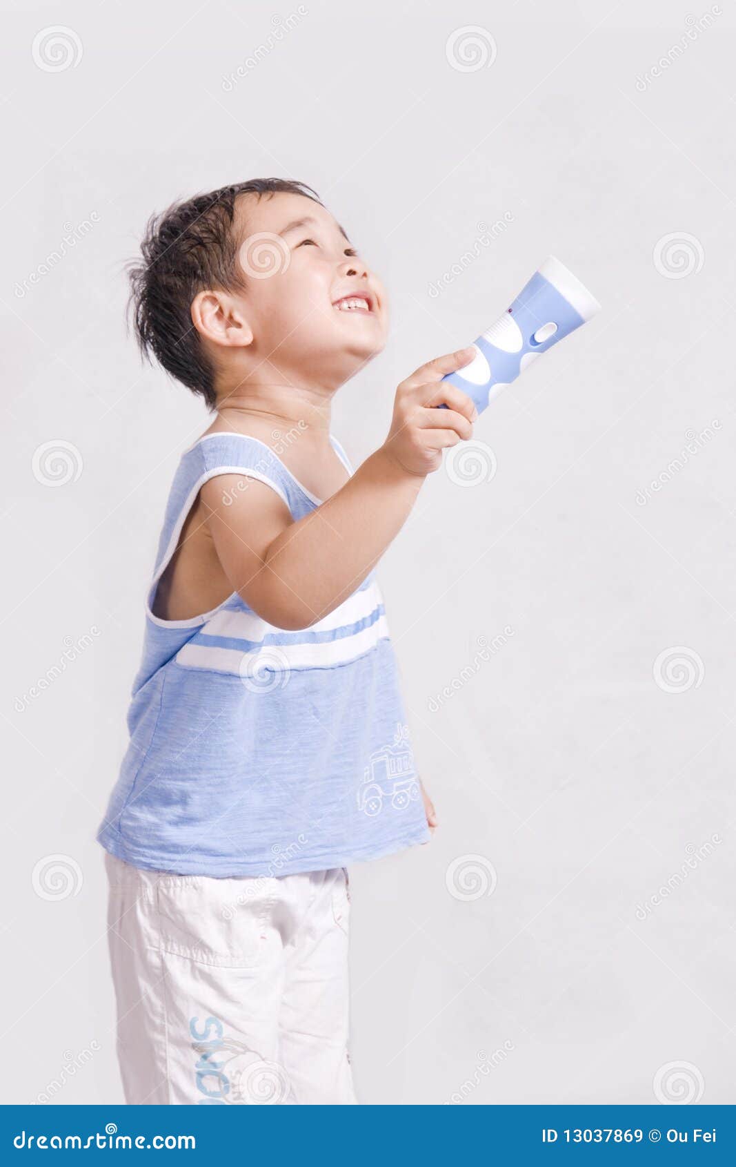 Boy Playing with Flashlight Stock Image - Image of china, children ...