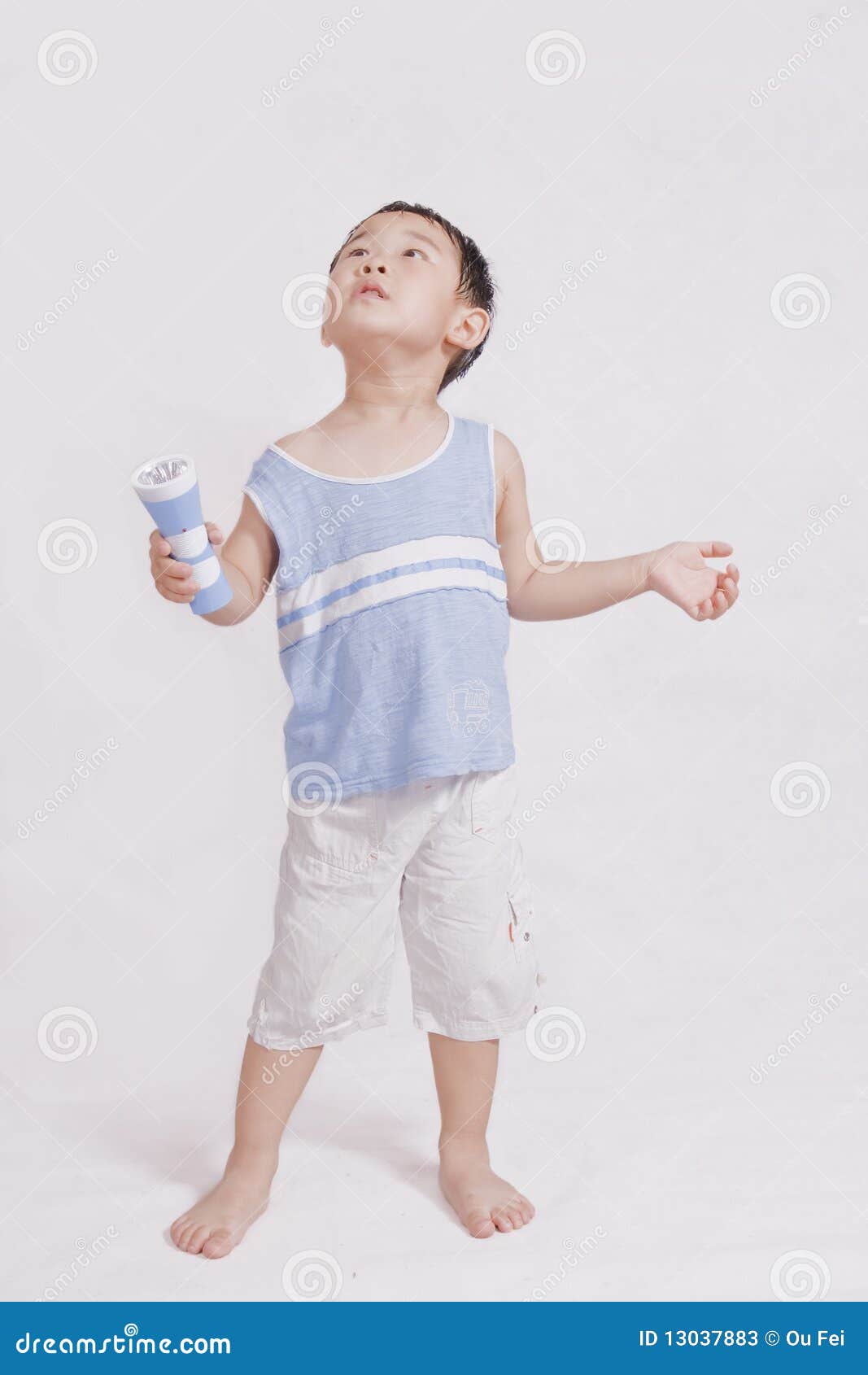 Boy Playing with Flashlight Stock Image - Image of children, flashlight ...