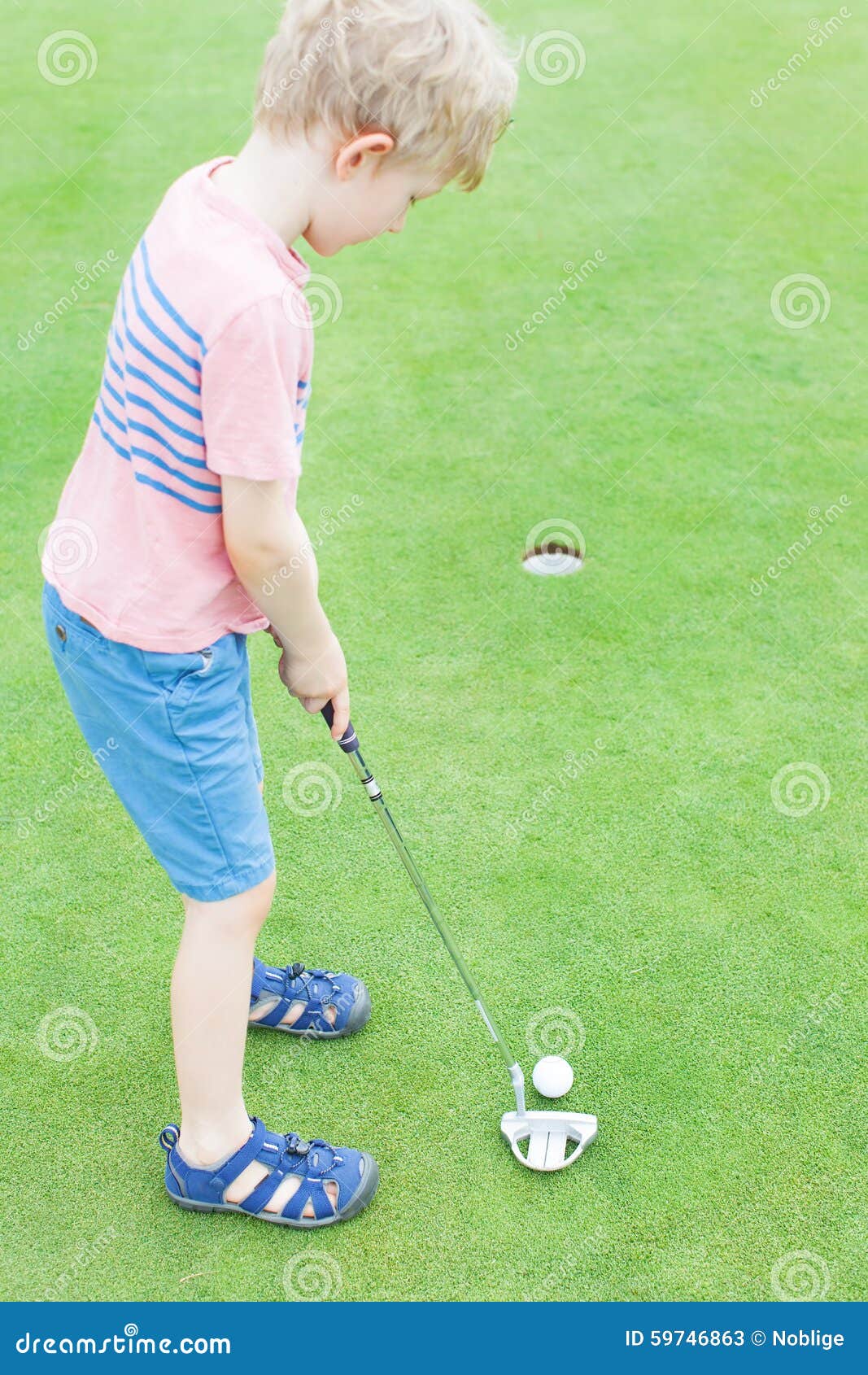 Boy playing golf stock image. Image of caucasian, leisure - 59746863