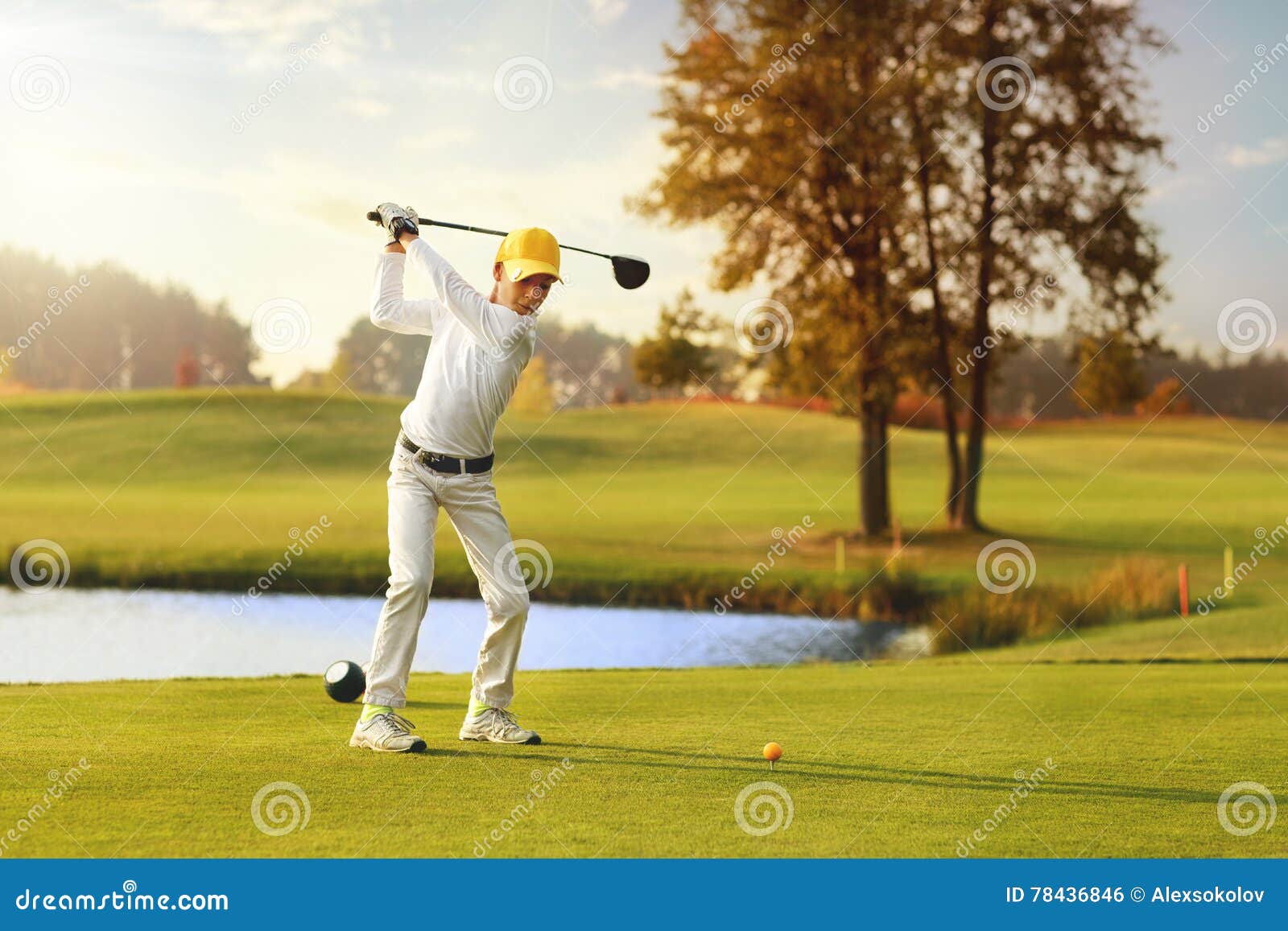 Boy playing golf stock photo. Image of child, people - 78436846