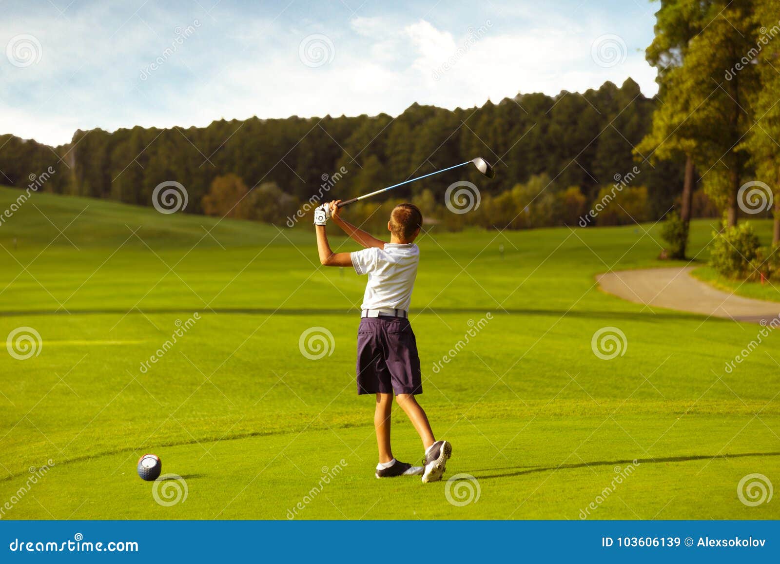 Boy playing golf stock image. Image of hobby, leisure - 103606139