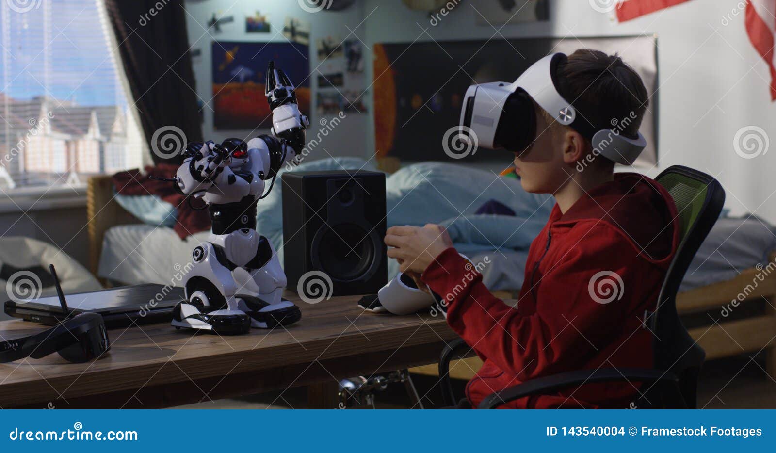 Boy Playing with His Toy Robot Stock Photo - Image of lifestyle, hobby ...