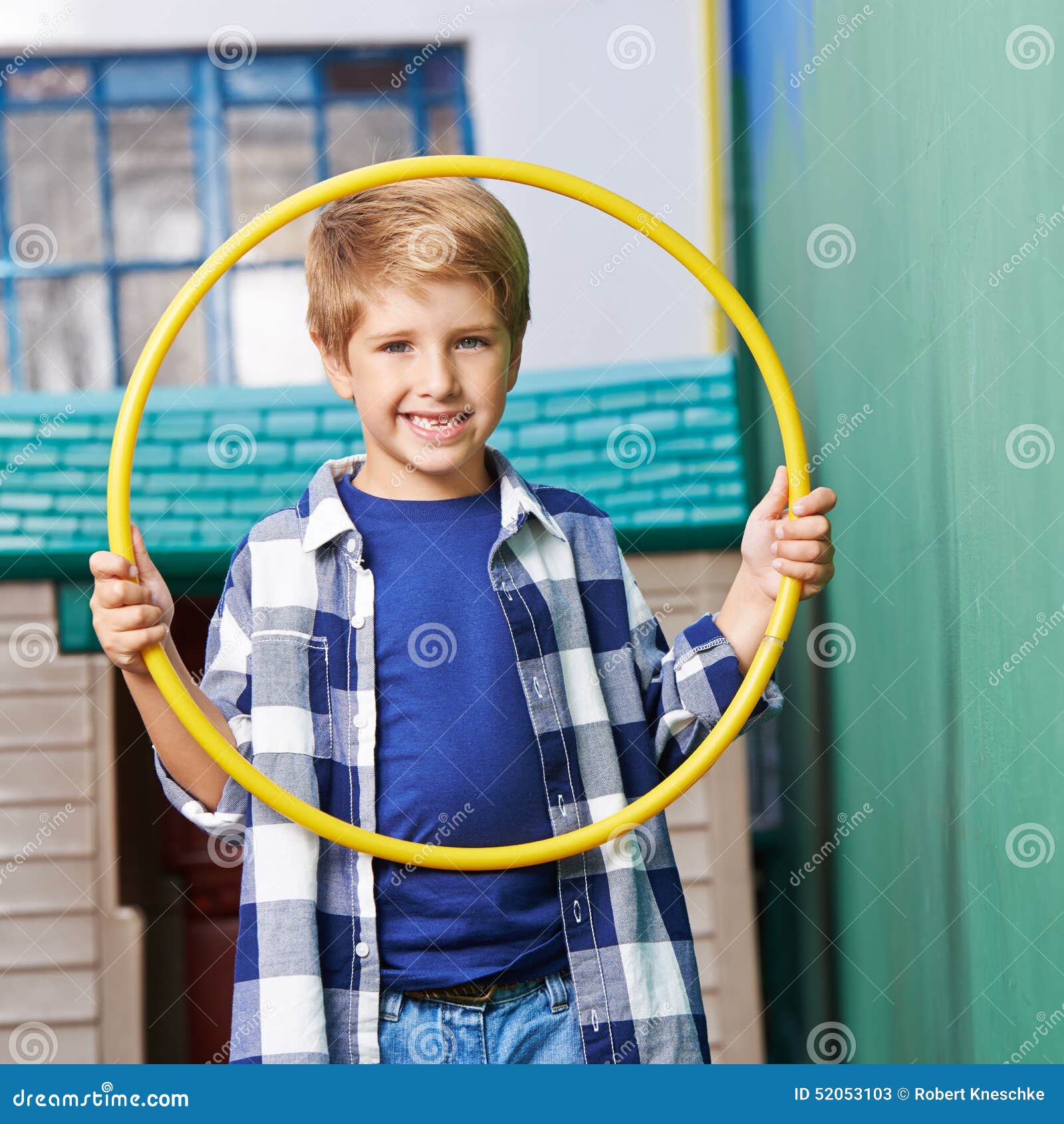 Boy playing with hula hoop stock image. Image of kids - 52053103