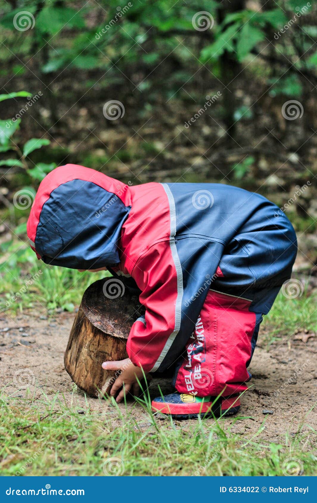 Boy playing with log stock photo. Image of play, leans - 6334022