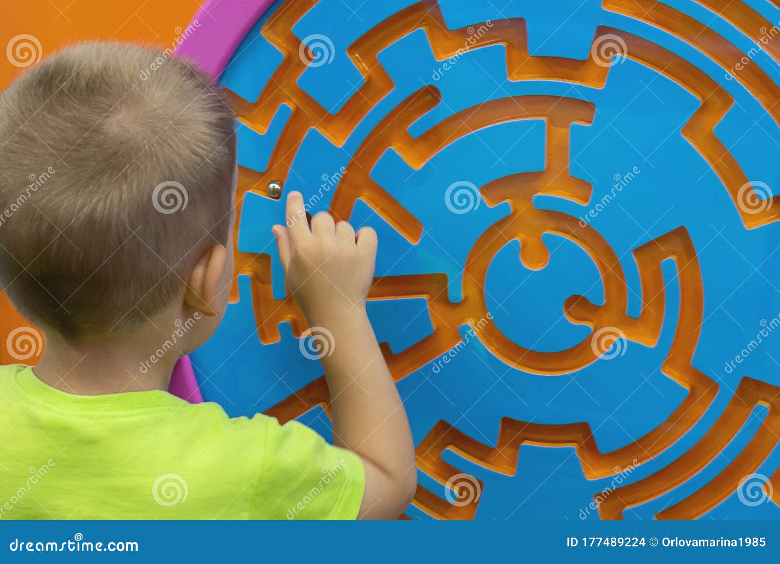 Boy playing a maze stock photo. Image of education, guess - 177489224