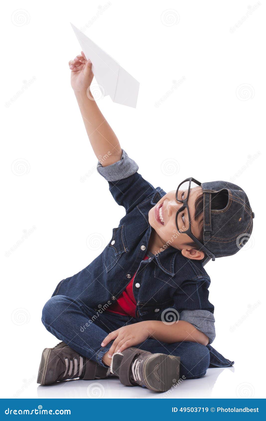 Boy playing paper airplane stock image. Image of toddler - 49503719
