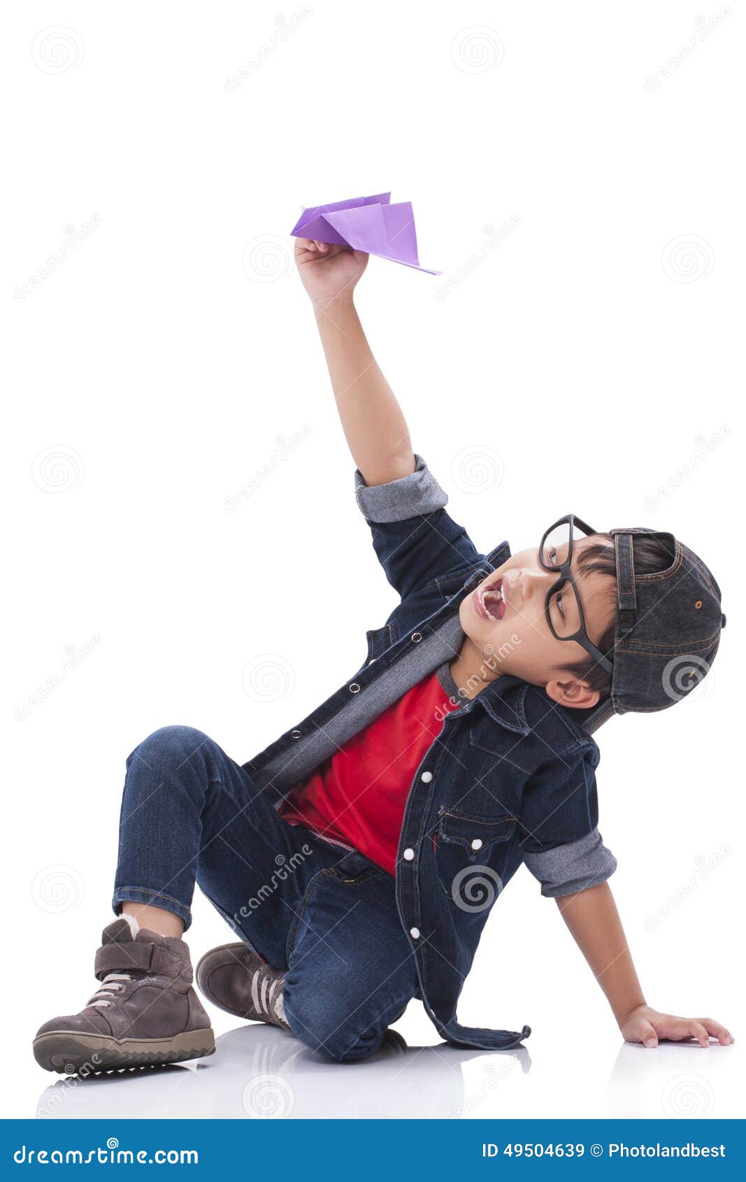Boy playing paper airplane stock image. Image of flying - 49504639