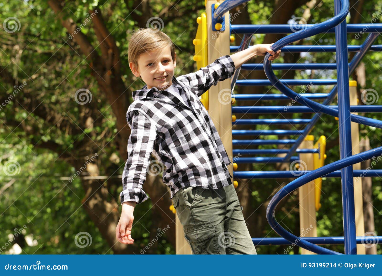 Boy Playing in the Playground Stock Photo - Image of park, happy: 93199214