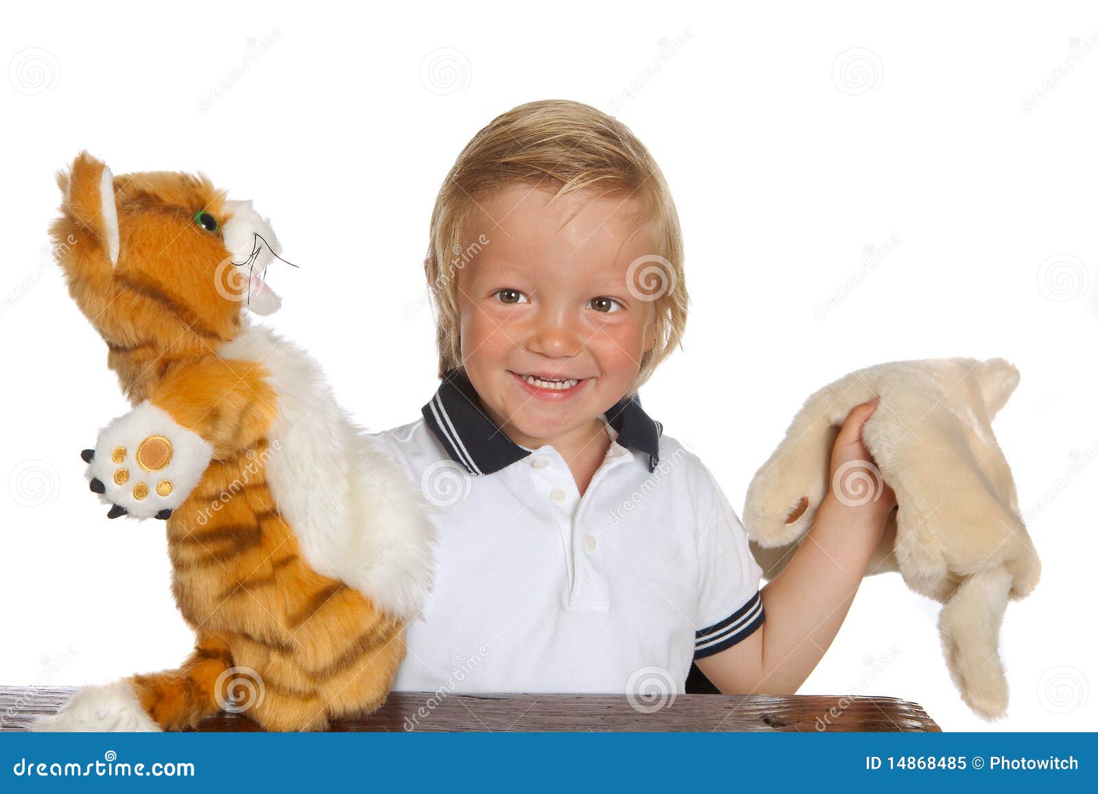 Boy playing puppet show stock image. Image of hand, playful - 14868485