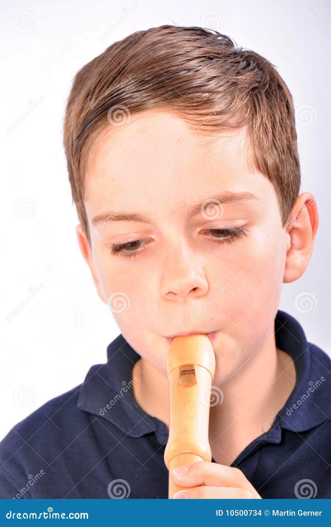 Boy playing recorder stock photo. Image of recorder, flute - 10500734