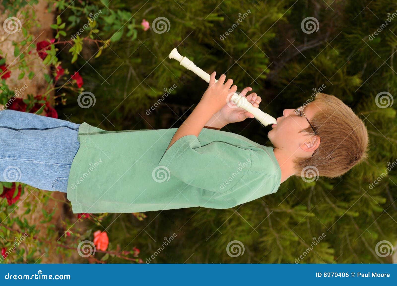 Boy playing a recorder stock photo. Image of music, play - 8970406