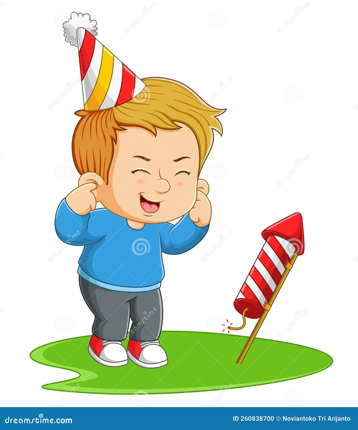 Rocket Firework Gunpowder Fire Cartoon Vector Illustration ...