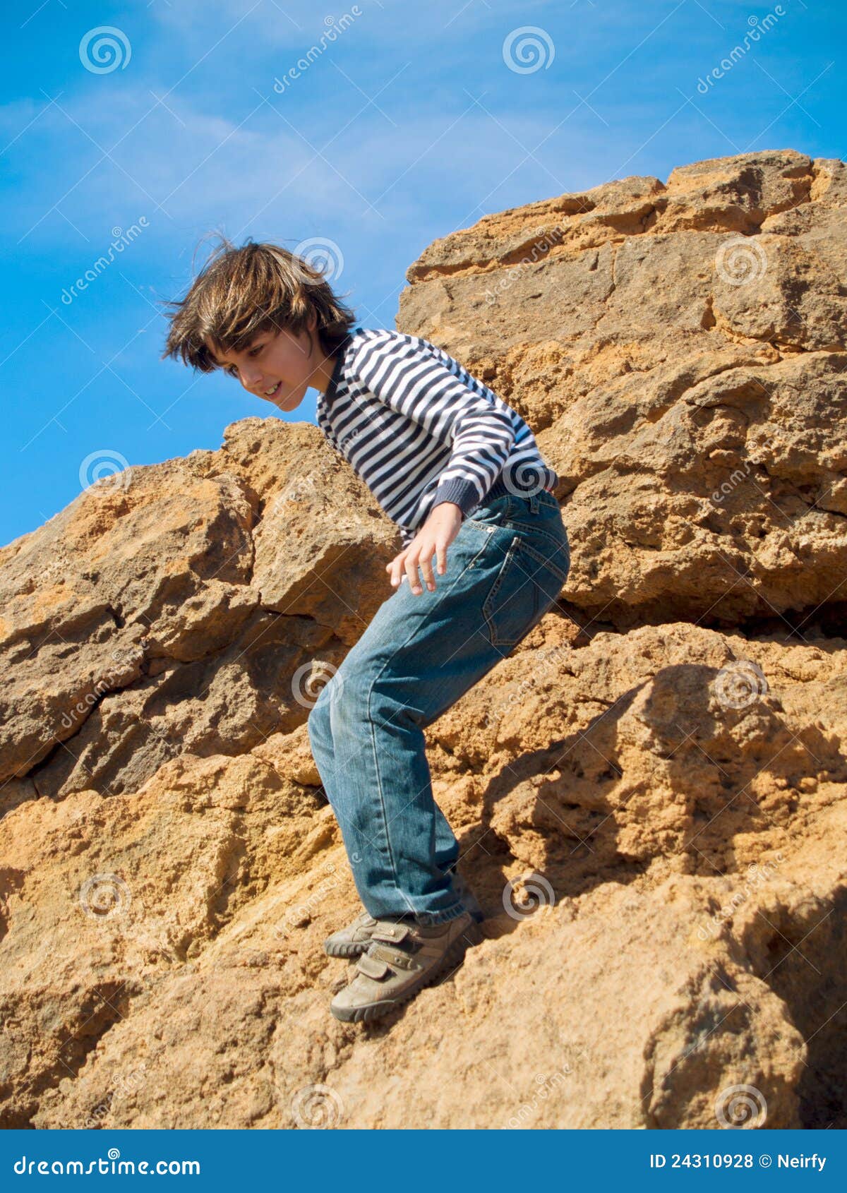 Boy playing in rocks stock photo. Image of tenerife, caucasian - 24310928